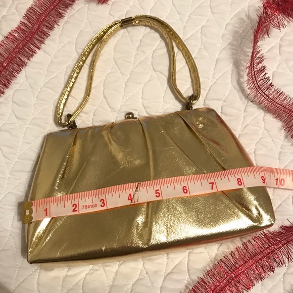 Bags | Vintage Gold Metallic Mini Party Purse Clutch | Poshmark
